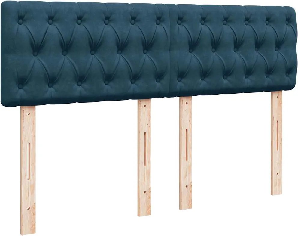 Box spring postel s matrací modrá 160 x 200 cm samet 3287792