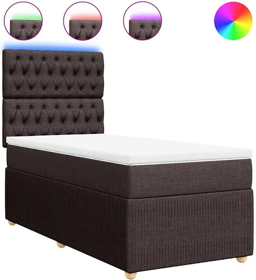 Box spring postel s matrací tmavě hnědá 90x200 cm textil 3294249