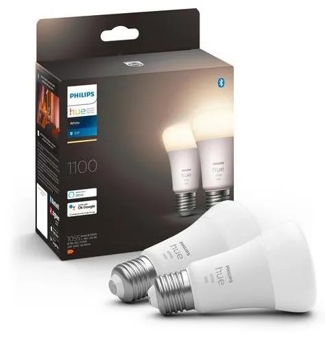 Philips SADA 2x LED Stmívatelná žárovka Philips Hue WHITE E27/9,5W/230V 2700K P4627