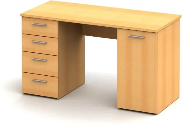 Praktický PC stůl vhodný pro studenty i do kanceláří jedinečný tloušťkou vrchního plátu - až 22mm, buk, EUSTACH