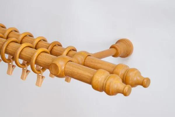 Dřevěná garnýže dvoutyčová Favorite Zlatý dub délka: 3,0m