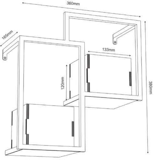 Nástěnný květináč 38x35,5 cm