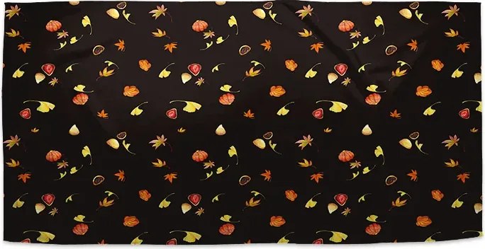 Sablio Ručník Podzim na černé - 70x140 cm