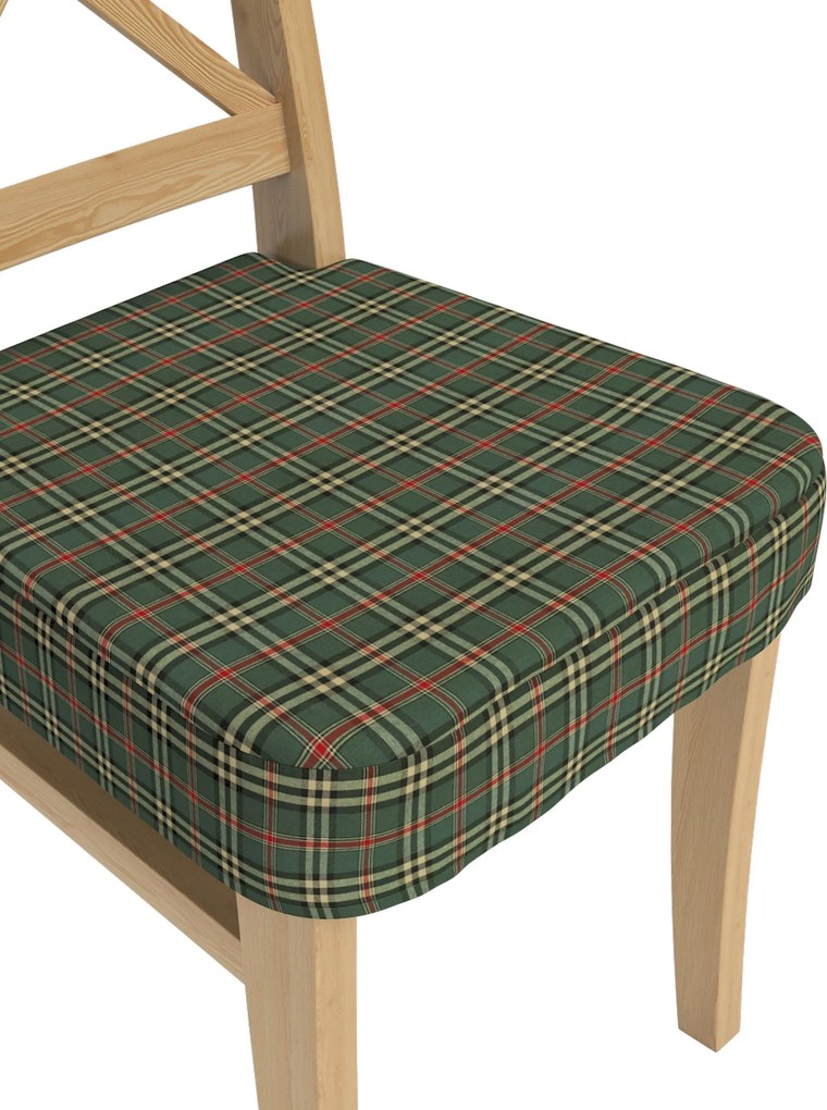 Sedák na židli IKEA Ingolf barva zelená látka vzorované
