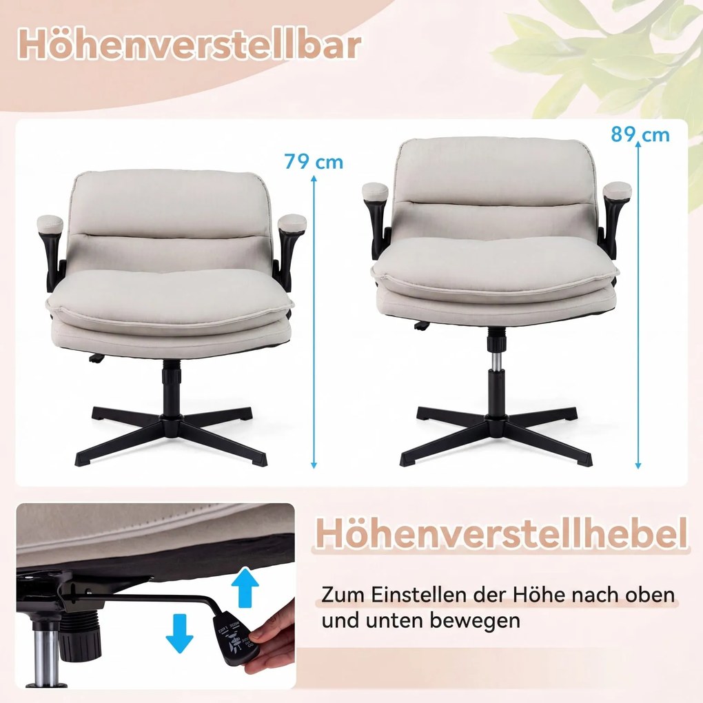 Costway Ergonomická kancelářská židle, výškově nastavitelná psací židle