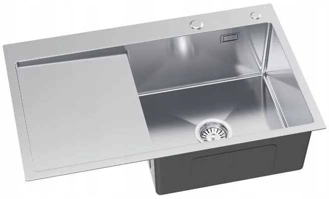 Erga HD, 1-komorový ocelový dřez 780x490x210 mm, pravý, ocelová, ERG-MLS-HD7849R