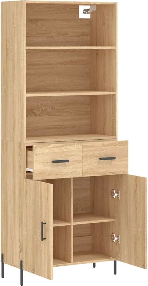 Skříň highboard dub sonoma 69,5 x 34 x 180 cm kompozitní dřevo 3200524