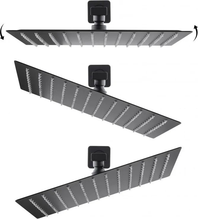 Erga Dual, podomítková sprchová souprava s dešťovou hlavicí 30x30 cm, i-BOX instalační systém, černá matná, ERG-YKA-BP.DUAL30-BLK