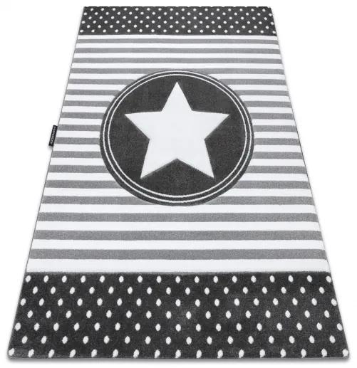 Dětský kusový koberec PETIT Hvězda šedý Rozměr: 200x290 cm