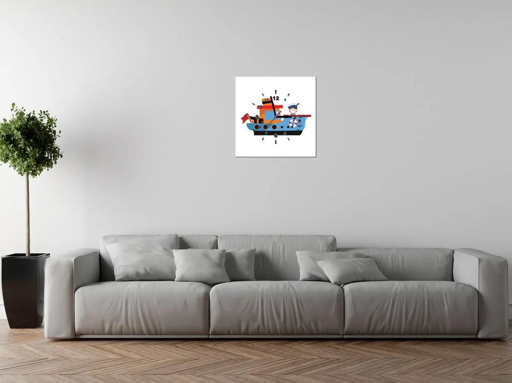 Gario Obraz s hodinami Rybářská loďka Rozměry: 30 x 30 cm