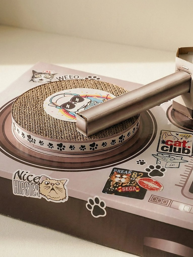 Sinsay - Kartonové škrabadlo pro kočku ve tvaru DJ konzole - krémová