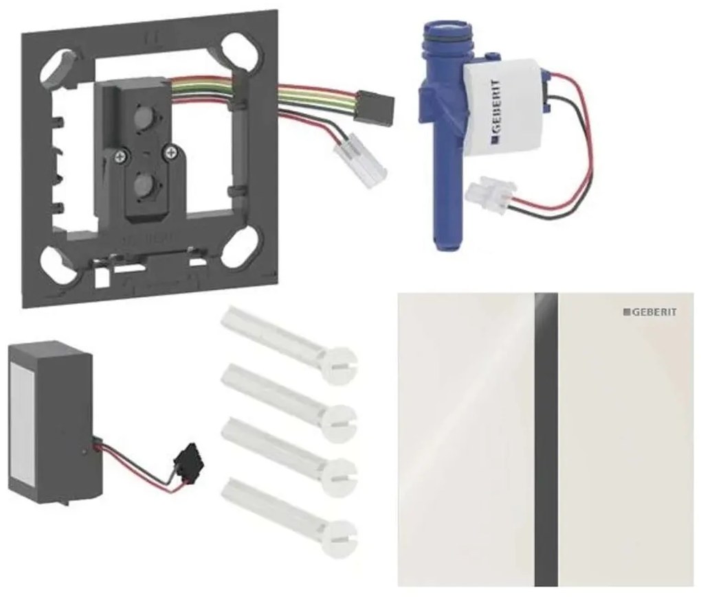 Geberit - Elektronické ovládání splachování pisoárů typ 40, síťové napájení, Bluetooth, sklo/pískově šedá 116.227.JL.1