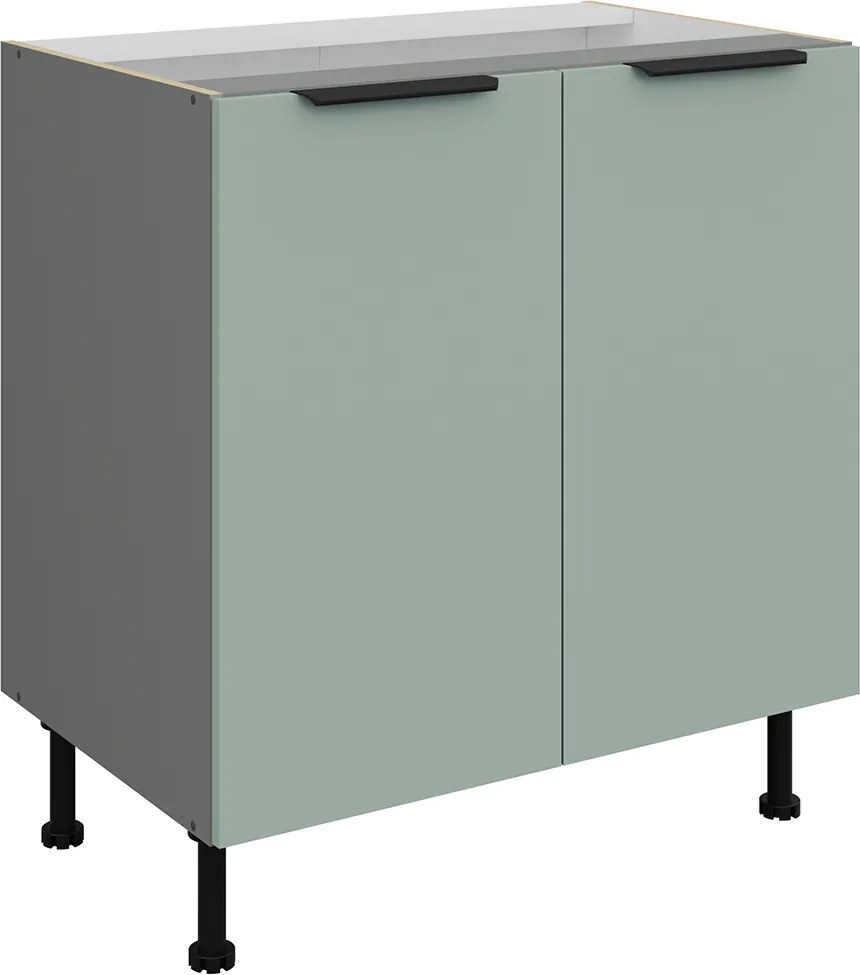 ARIA sa | dolní skříňka 80 D 2F policová | 80 cm | ANTI FINGERPRINT povrch | antracit/aquamarine