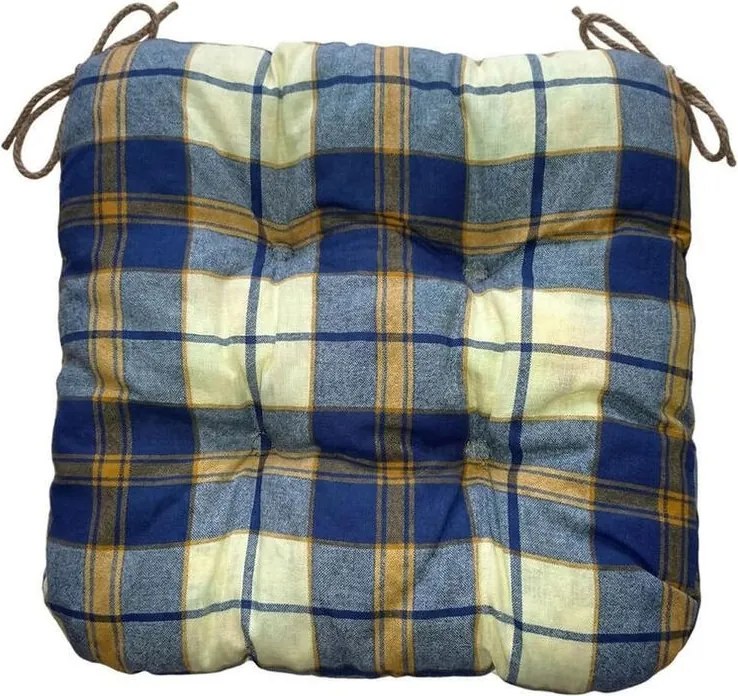 Podsedák na židli BRAMBERK KÁRO žluto-modrá