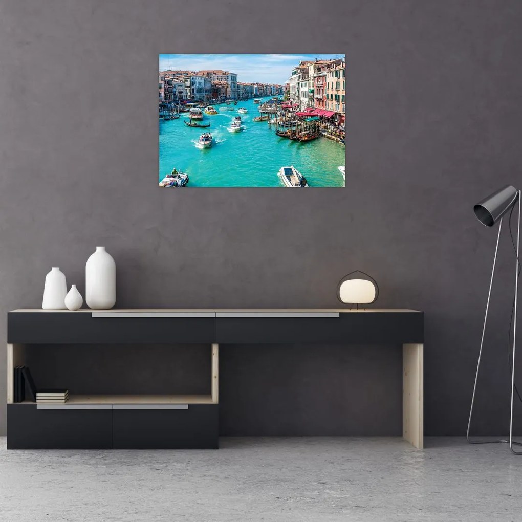 Skleněný obraz - Canal Grande, Benátky, Itálie (70x50 cm)