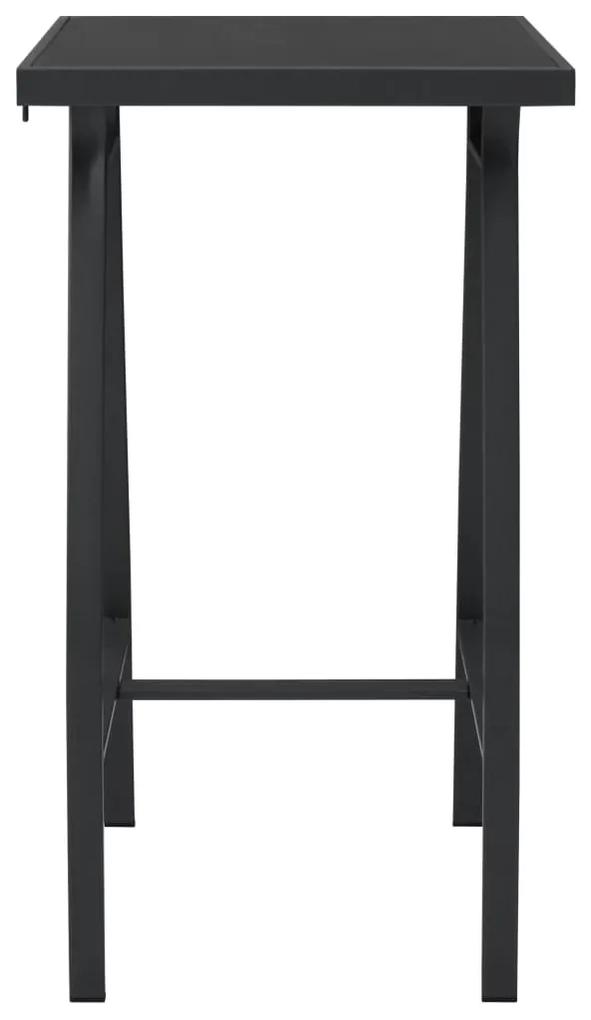 Zahradní barový stůl černý 60 x 60 x 110 cm tvrzené sklo - Default Title