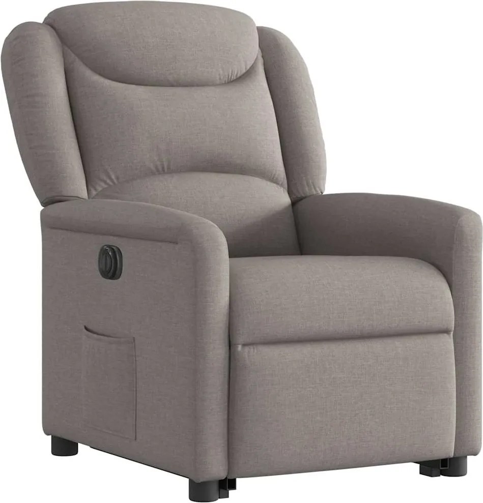 Elektrické zvedací polohovací křeslo taupe textil 3303221
