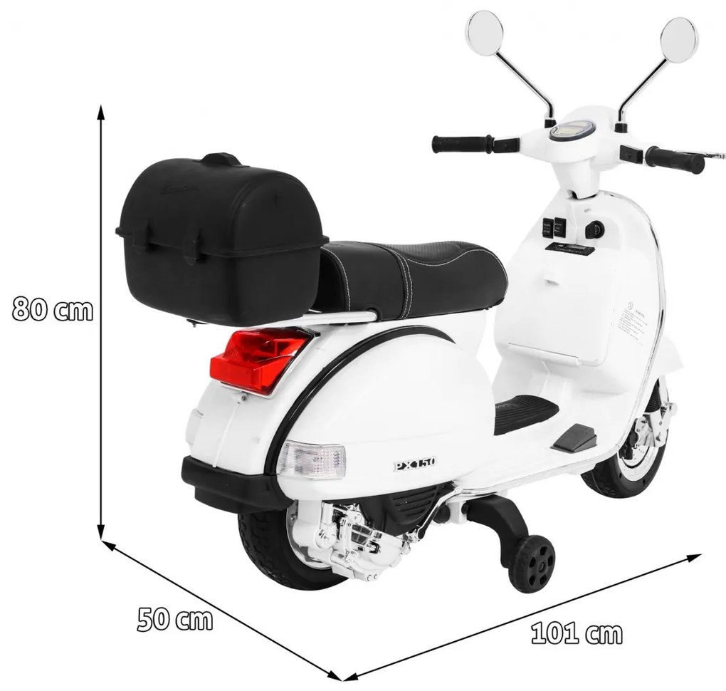 Tomido Dětská elektrická motorka Vespa bílá