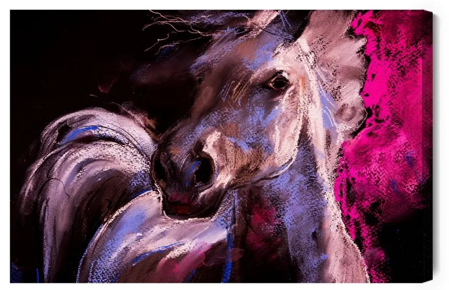 Obraz Kůň V Pastelových Barvách Nedostatek Nedostatek Přírodní plátno 30x20