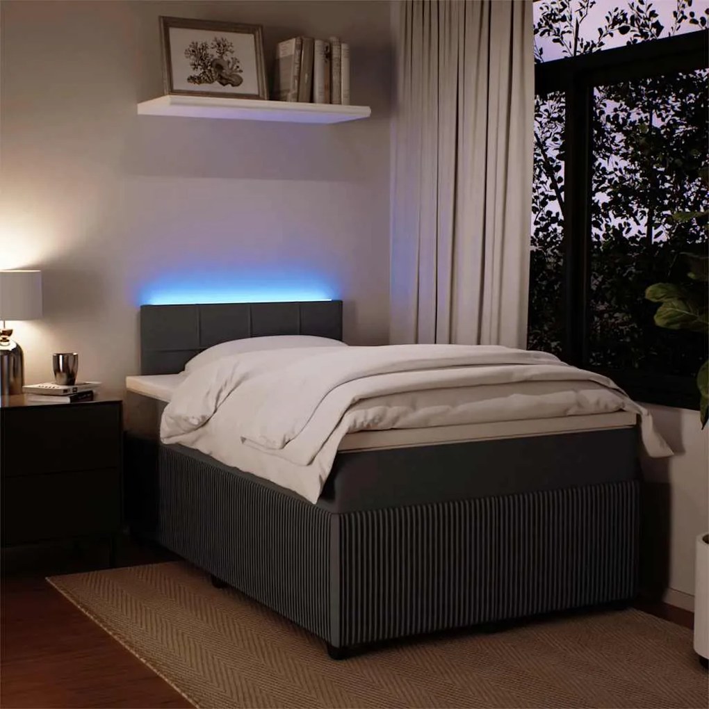 Box spring postel s matrací tmavě šedá 120 x 200 cm samet 3290011
