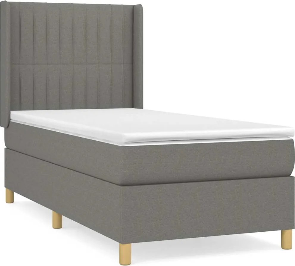 Box spring postel s matrací tmavě šedá 90x190 cm textil 3132114