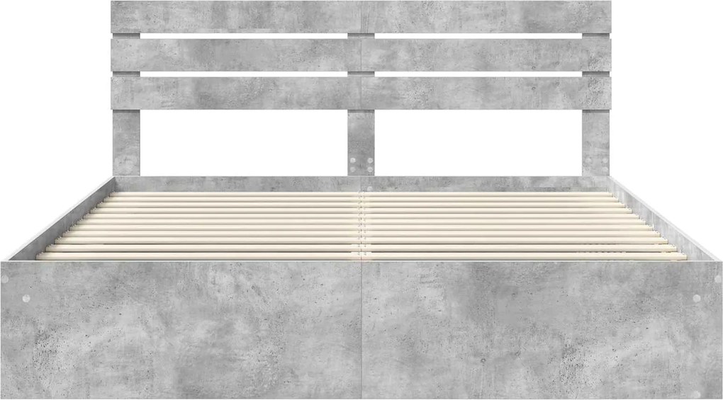 Rám postele s čelo Beton 180 x 200 cm Masivní borové dřevo 3411386