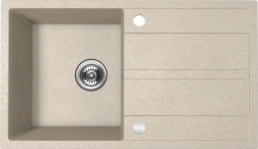 Kuchinox Viti, 1-komorový granitový dřez 760x440x175 mm + sifon, béžová, LAV-SBX_411Y