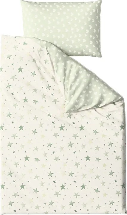 Povlečení z mikrovlákna STARS HEARTS zelené Rozměr povlečení: 70 x 90 cm | 140 x 220 cm