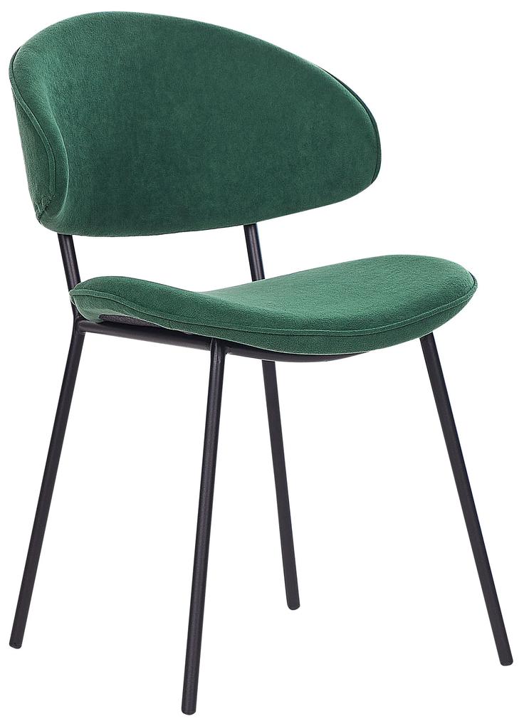 Sada 2 látkových jídelních židlí zelené KIANA Beliani