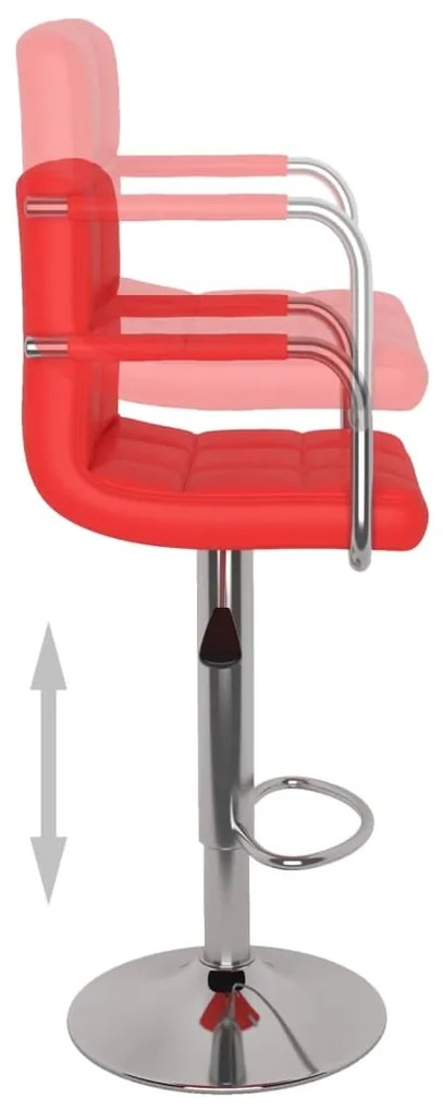 vidaXL Marketos Barové stoličky 2 ks červené umělá kůže