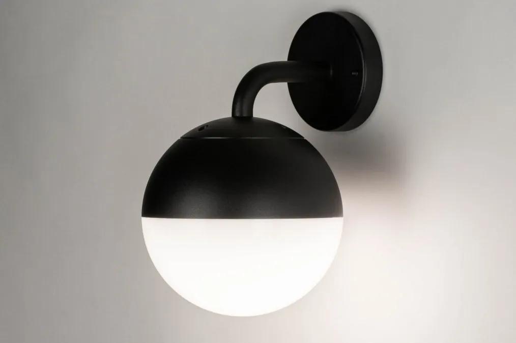 Venkovní kulaté nástěnné LED svítidlo Mona Black Plus