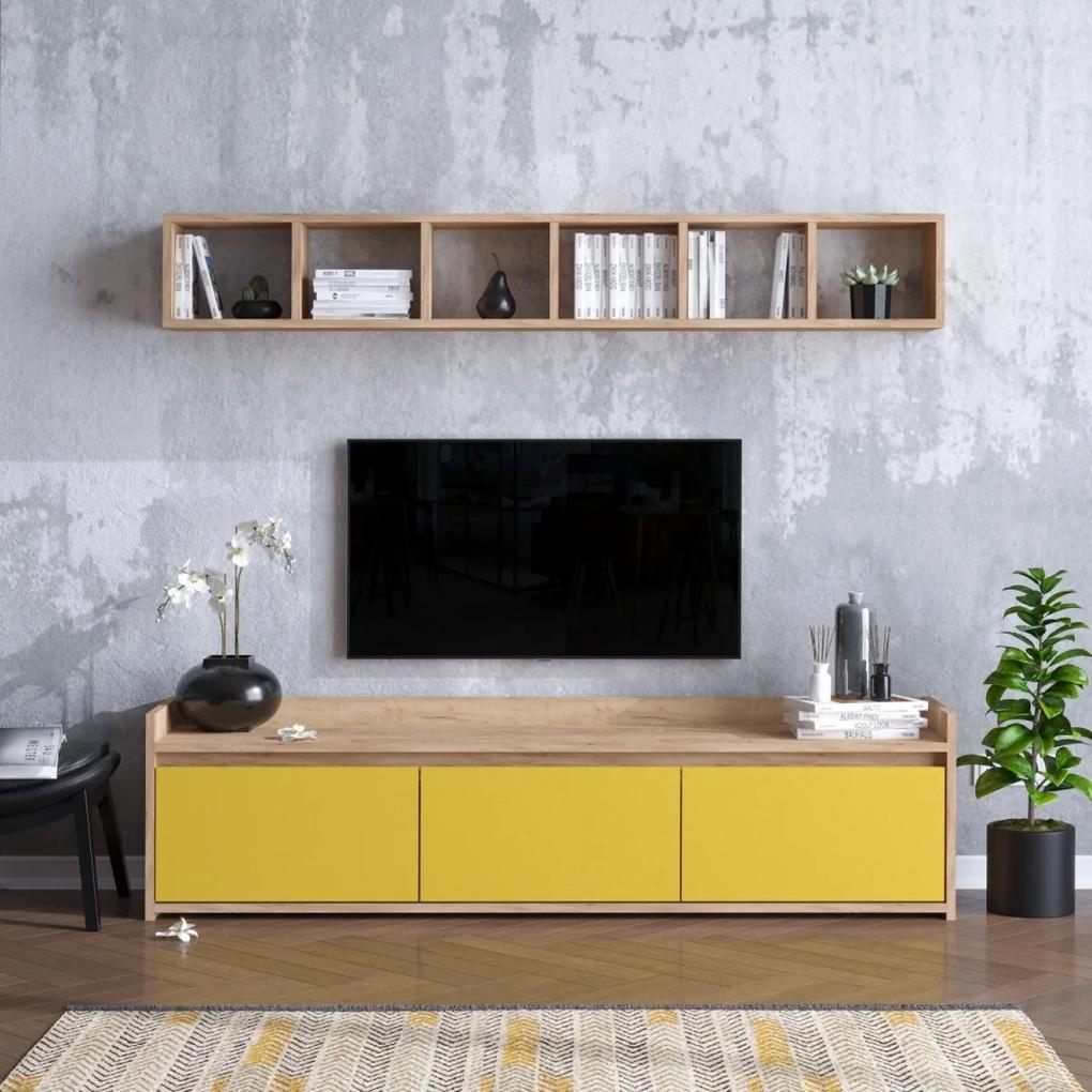 Obývací stěna AVAN 150 cm žlutá