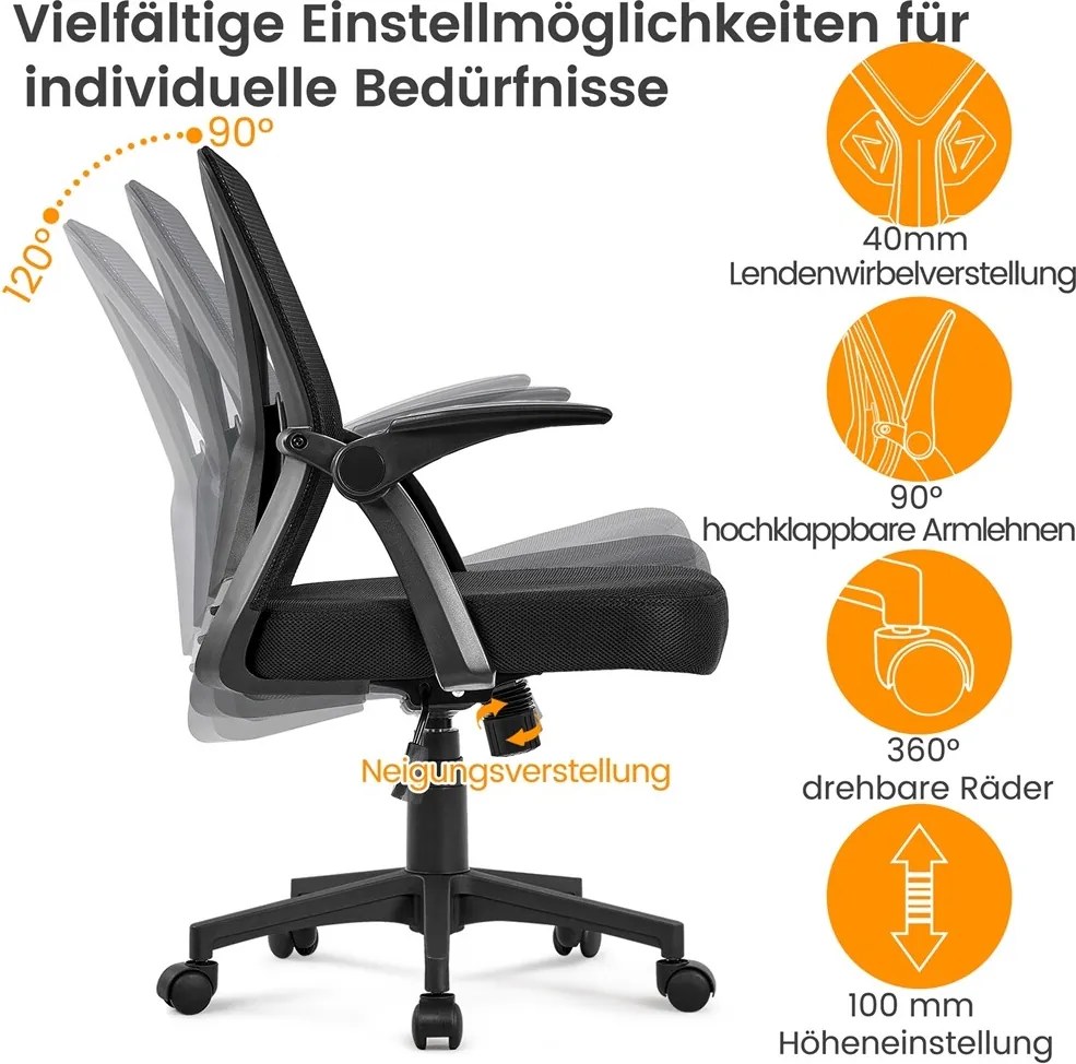 Kancelářská židle Yaheetech – černá (255993394945)