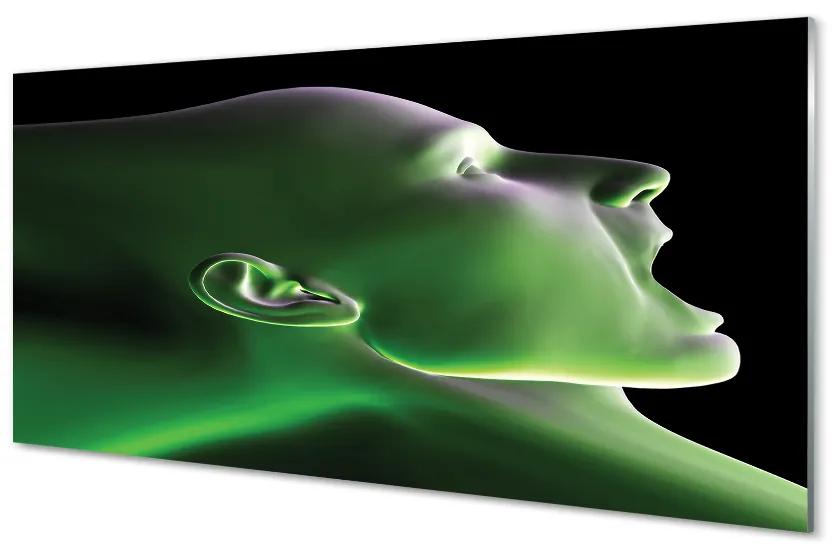 Obraz na skle V čele muž zelenou 140x70 cm