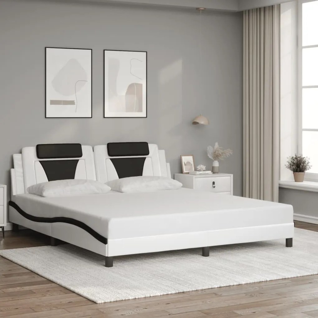 Rám postele Viana s LED bez matrace bílý a černý 180x200 cm 3214042