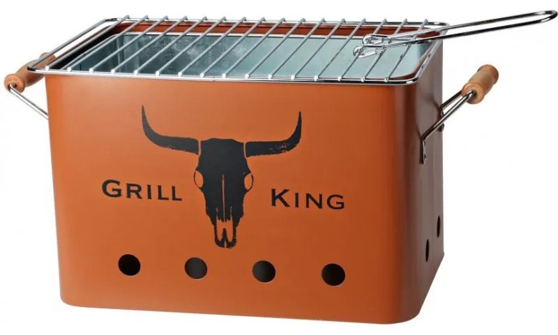 PROGARDEN Přenosný gril na dřevěné uhlí GRILL KING 43 x 20 cm cihlová KO-C83000140