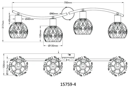 Globo 15759-4 - Bodové svítidlo MIKA 4xE14/25W/230V