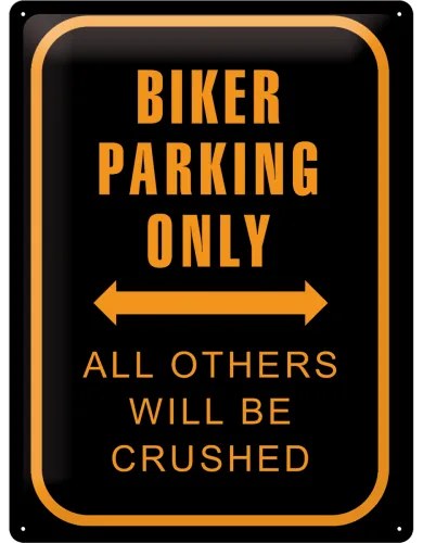Postershop Plechová cedule: Biker Parking Only - 40x30 cm