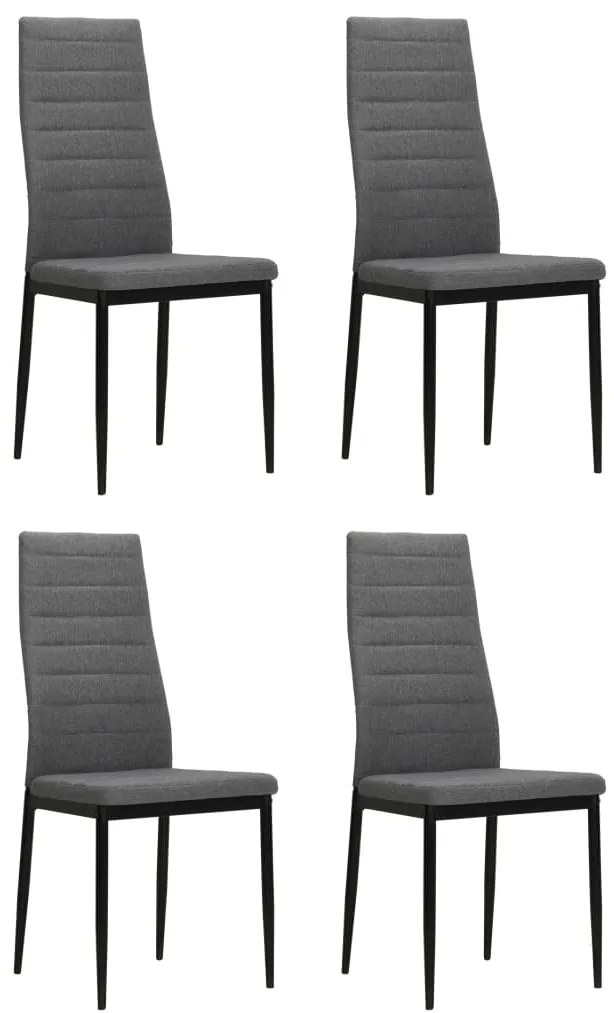 Jídelní židle 4 ks světle šedé textil 246182