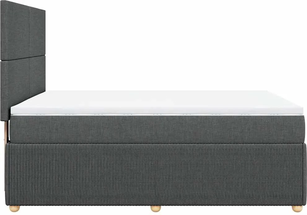 Box spring postel s matrací tmavě šedá 140x200 cm textil 3294373