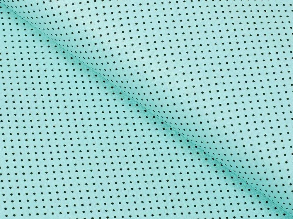 Biante Bavlněný čtvercový ubrus Sandra SA-053 Šedé puntíky na mintovém 60x60 cm