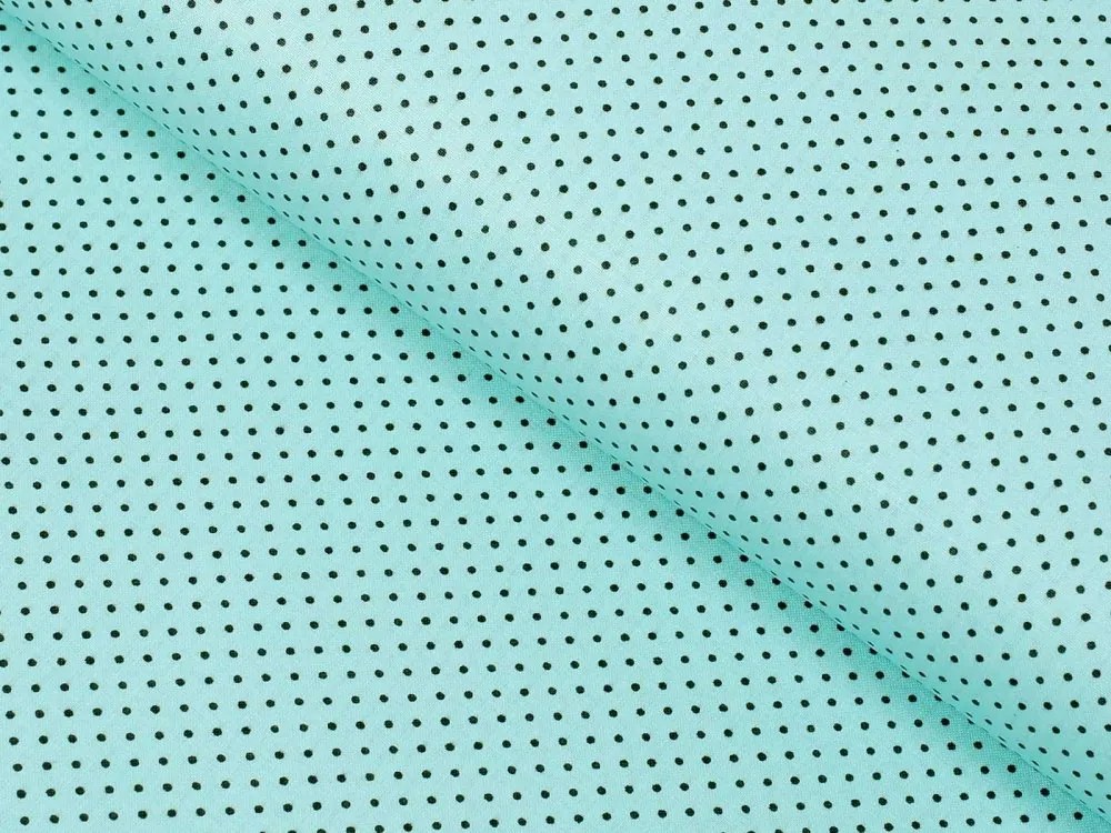 Biante Bavlněný obdélníkový ubrus Sandra SA-053 Šedé puntíky na mintovém 140x160 cm