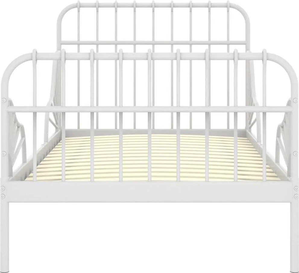 Prodloužitelný rám postele bílý kov 80 x 130/200 cm 324741
