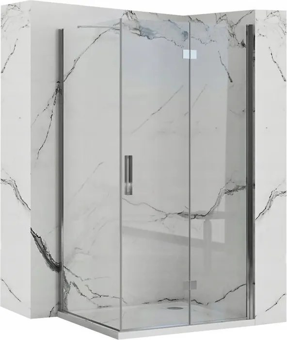 Rea Molier, sprchová kabina 100(dveře) x 80(stěna) x 190 cm, 6mm čiré sklo, chromový profil, KPL-K1371