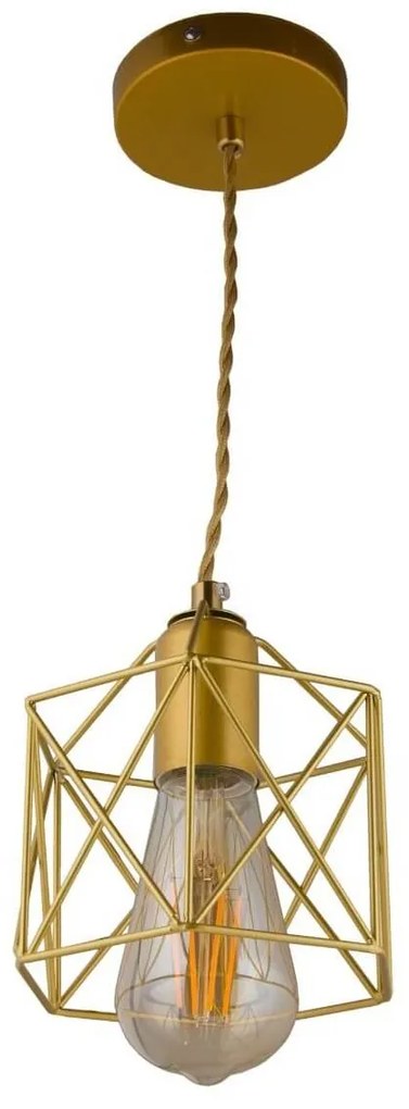 CENTURY Vintage závěsné světlo GOLD CAGE