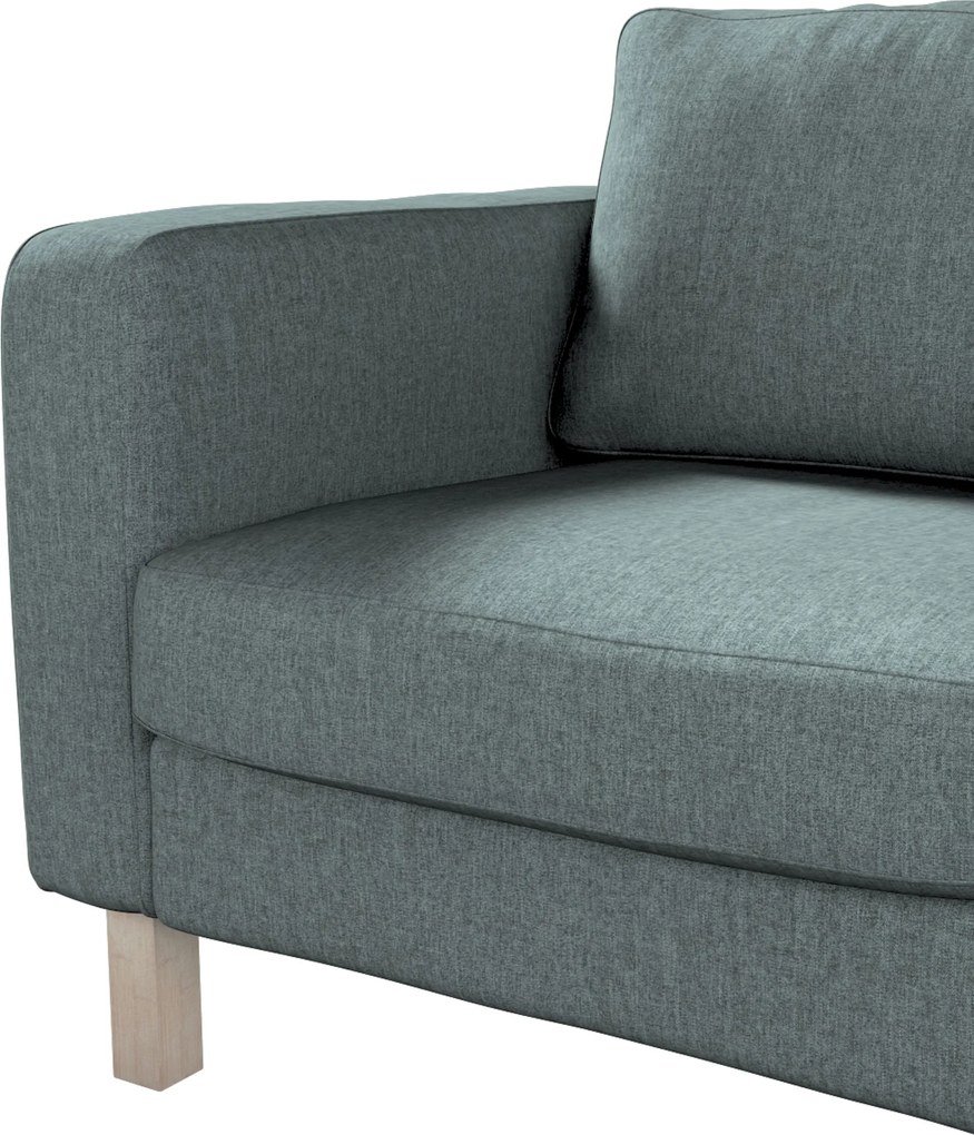 Potah na křeslo IKEA Karlstad, krátký barva modrá látka pletený vzor