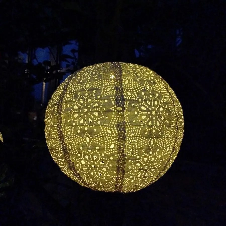 Solární lampion, 30 cm, teple bílá, bílá
