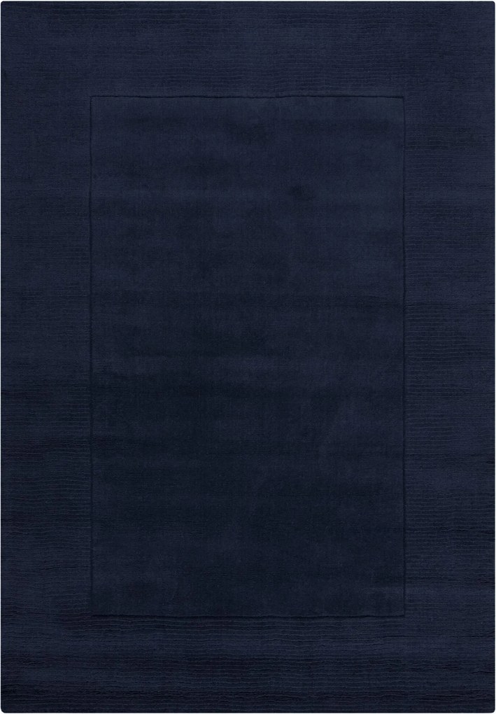 Kusový ručne tkaný koberec Tuscany Textured Wool Border Blue, 120x170, modrá, obývacia izba, Flair Rugs