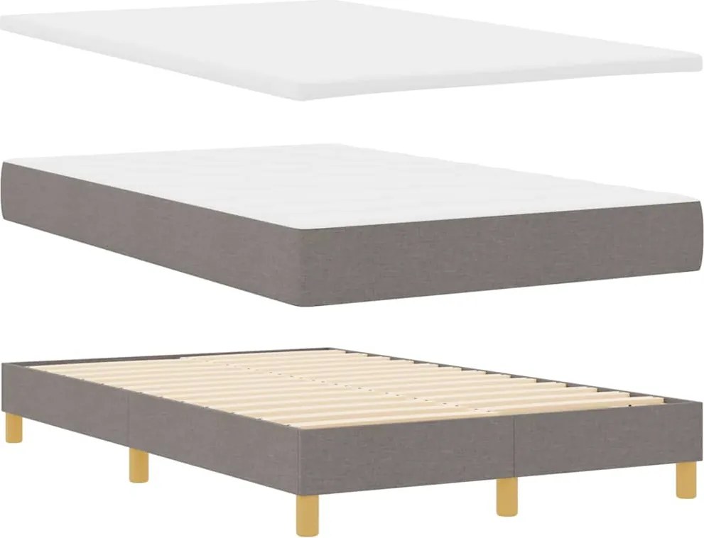 Postel s boxspringem s polštářem Taupe 120 x 190 cm textil 3338983