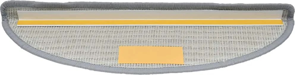 Schodové rohože 10 ks 56 x 17 x 3 cm šedé, půlkulaté 149783